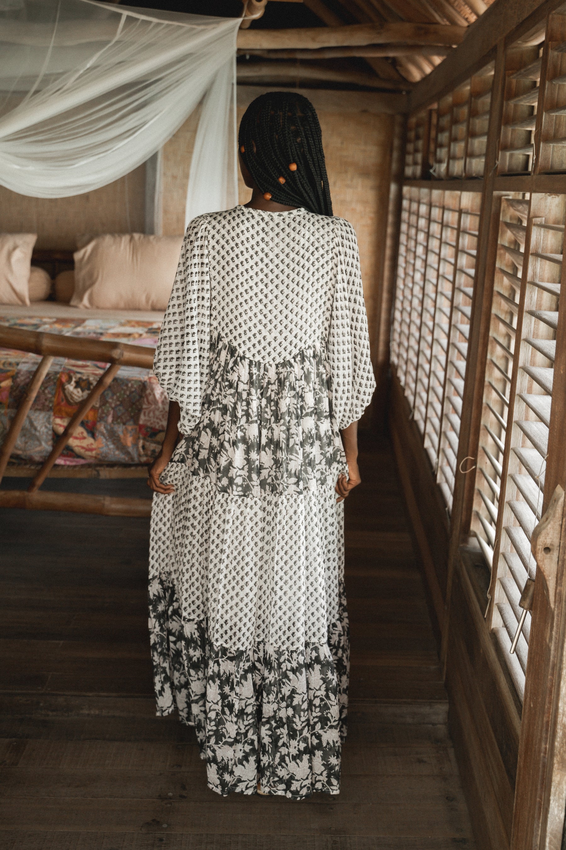 Nora Maxi Dress ~ Noir – Daughters of India